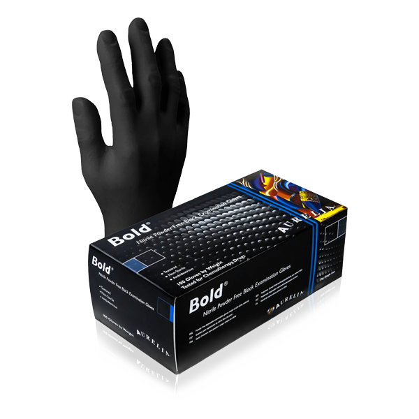 Bold Nitrile Powder-Free Black Gloves – First Dental